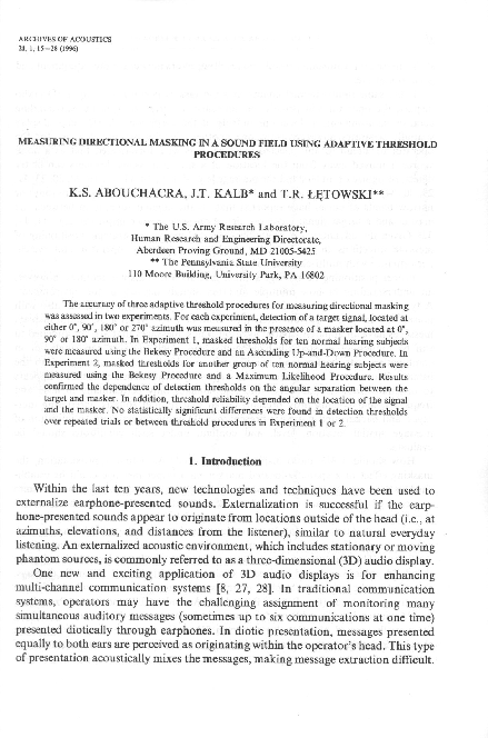 (PDF) Measuring directional masking in a sound field using adaptive ...