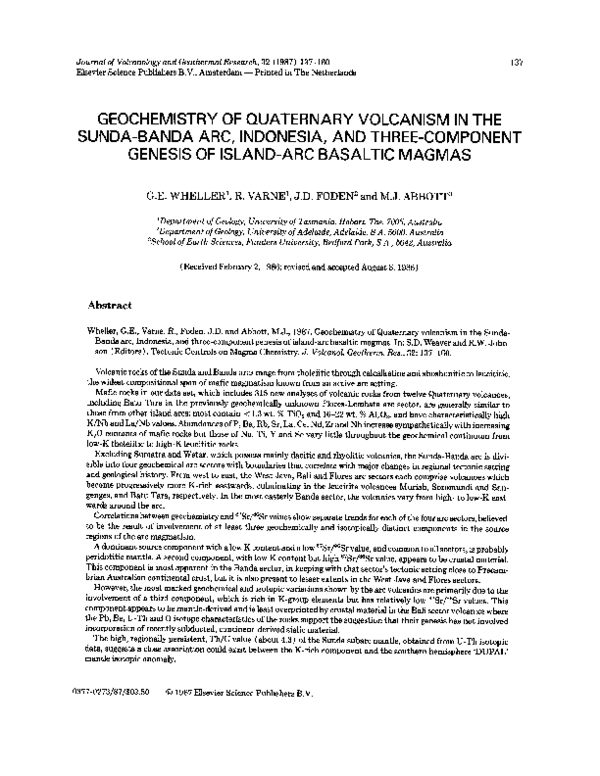 (PDF) Geochemistry of quaternary volcanism in the Sunda-Banda arc ...