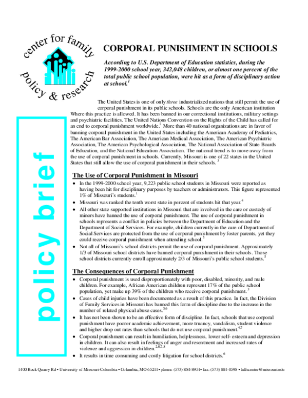 (PDF) Corporal Punishment in Schools