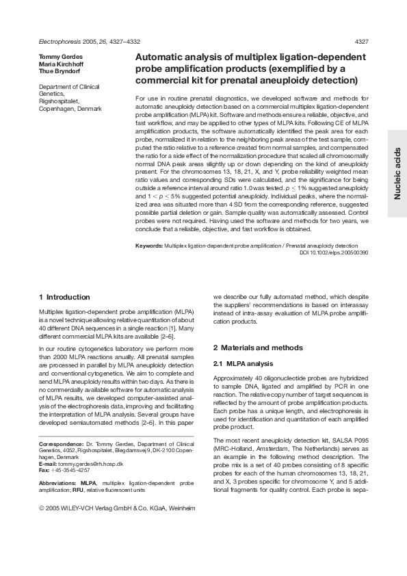 (PDF) Automatic analysis of multiplex ligation-dependent probe ...