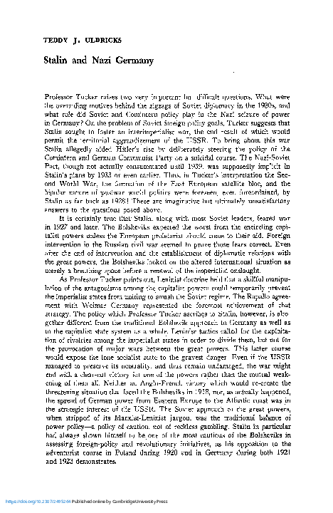 (PDF) Stalin and Nazi Germany