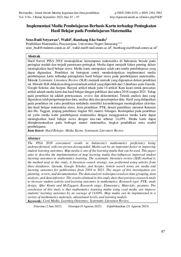 (PDF) Implementasi Media Pembelajaran Berbasis Kartu terhadap Peningkatan Hasil Belajar pada ...