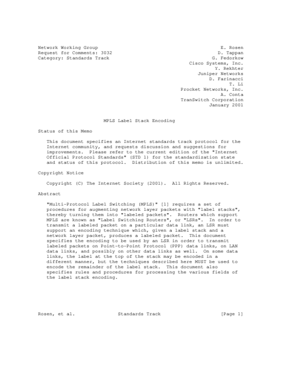 (PDF) MPLS Label Stack Encoding | Dino Farinacci - Academia.edu