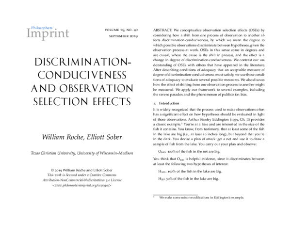 (PDF) Discrimination-Conduciveness and Observation Selection Effects