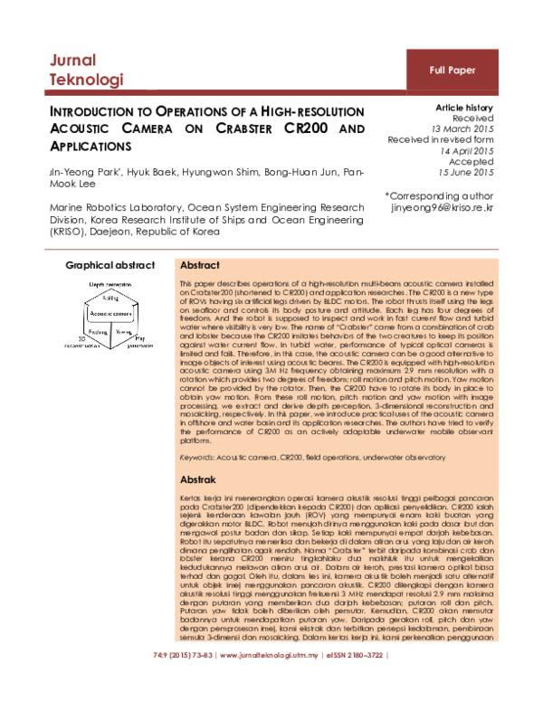 (PDF) Introduction to Operations of a High-Resolution Acoustic Camera ...
