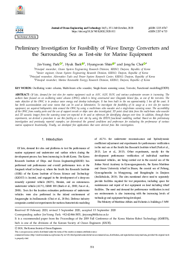 (PDF) Preliminary Investigation for Feasibility of Wave Energy ...