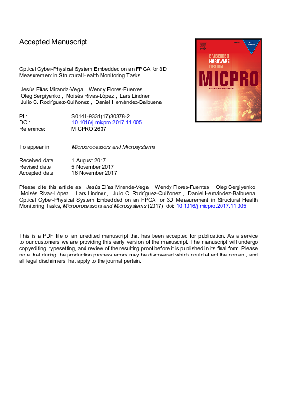 (PDF) Optical cyber-physical system embedded on an FPGA for 3D ...