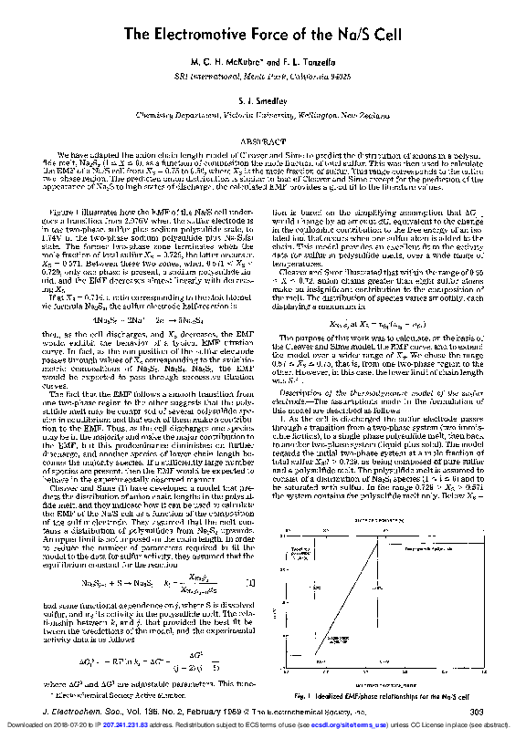 (PDF) The Electromotive Force of the Na/S Cell