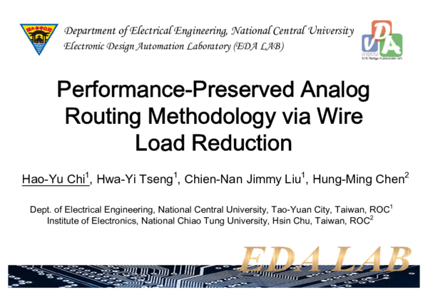 (PDF) Performance-preserved analog routing methodology via wire load reduction
