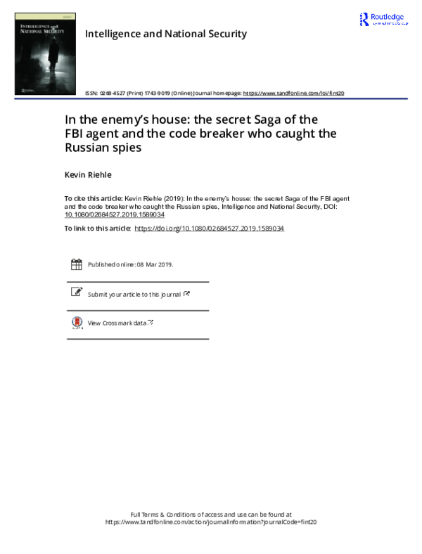 (PDF) In the Enemy's House: The Secret Saga of the FBI Agent and the ...