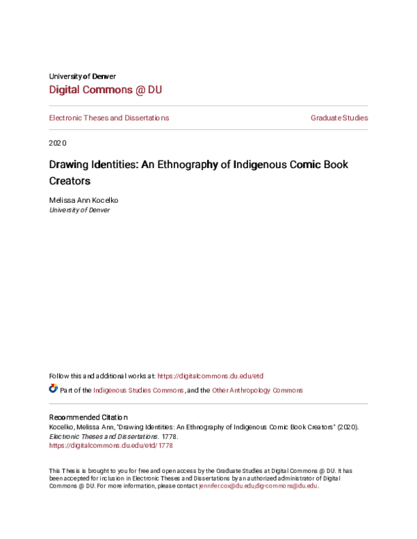 (PDF) Drawing Identities: An Ethnography of Indigenous Comic Book Creators