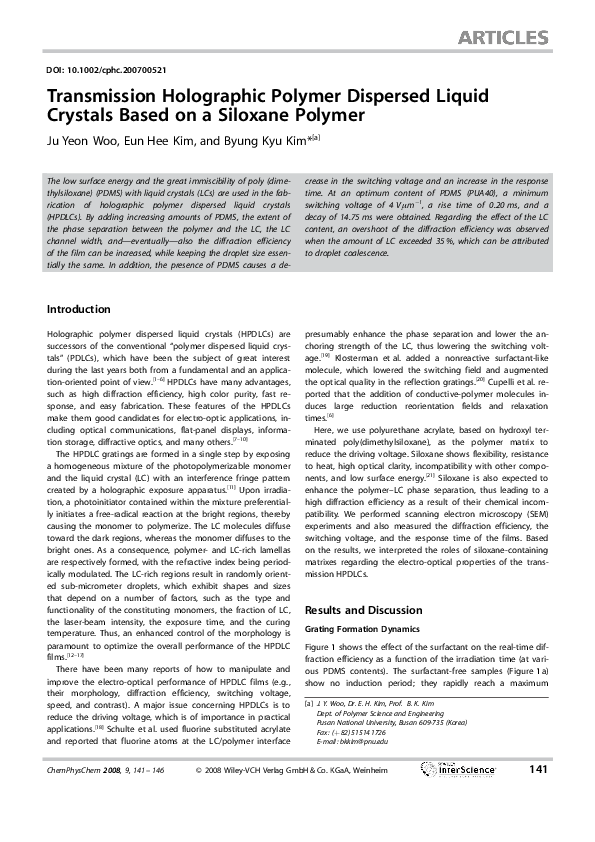 (PDF) Transmission Holographic Polymer Dispersed Liquid Crystals Based ...