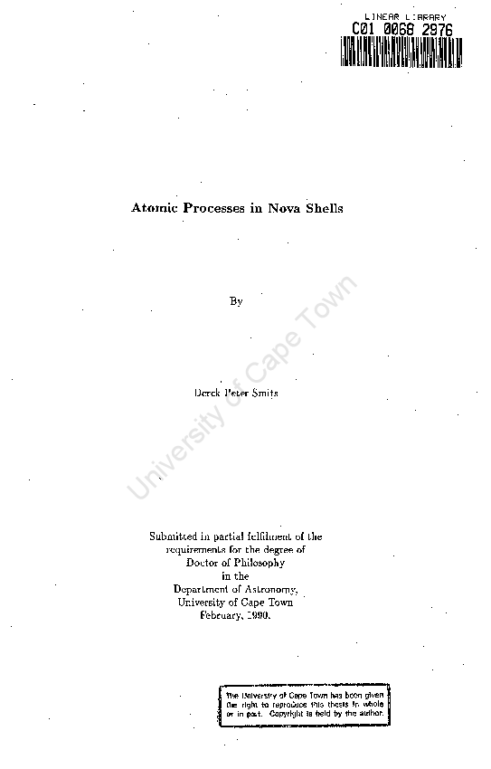 (PDF) Atomic processes in nova shells