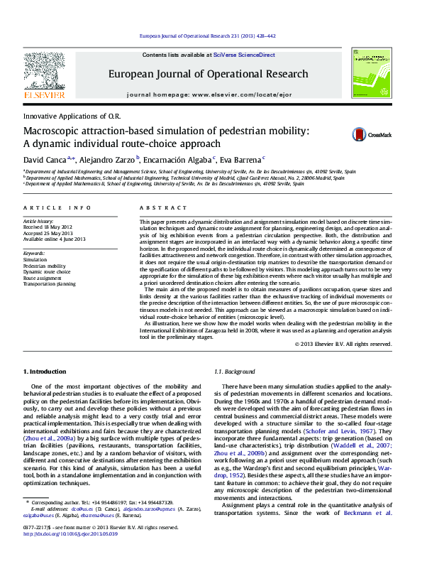 (PDF) Macroscopic attraction-based simulation of pedestrian mobility: A ...