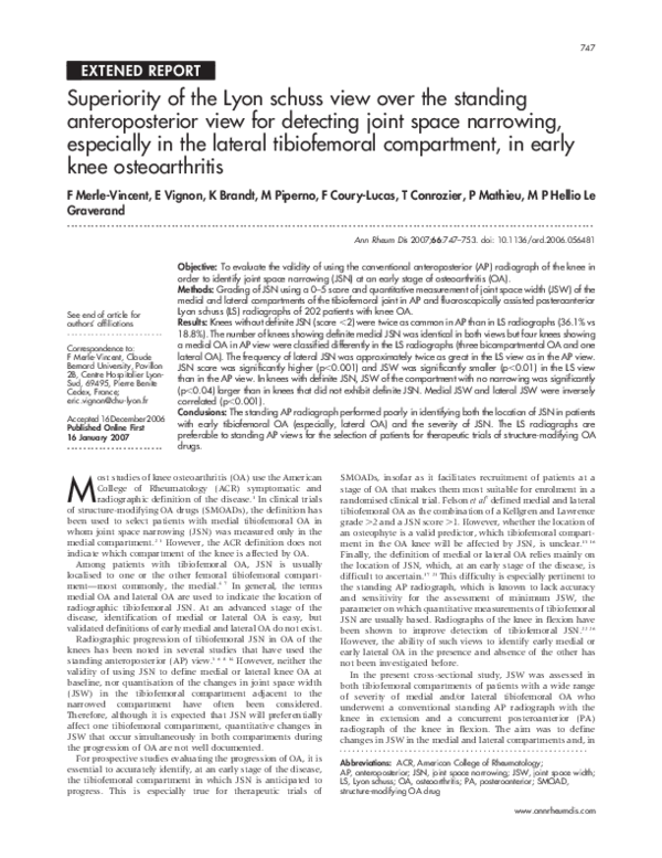 (PDF) Superiority of the Lyon schuss view over the standing anteroposterior view for detecting ...
