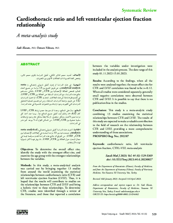 (PDF) Cardiothoracic ratio and left ventricular ejection fraction relationship