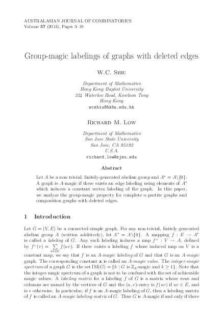 (PDF) Group-magic labelings and null sets of complete n-partite graphs ...