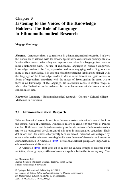 (PDF) Listening to the Voices of the Knowledge Holders: The Role of ...