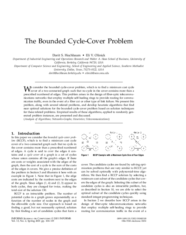 (PDF) The Bounded Cycle-Cover Problem
