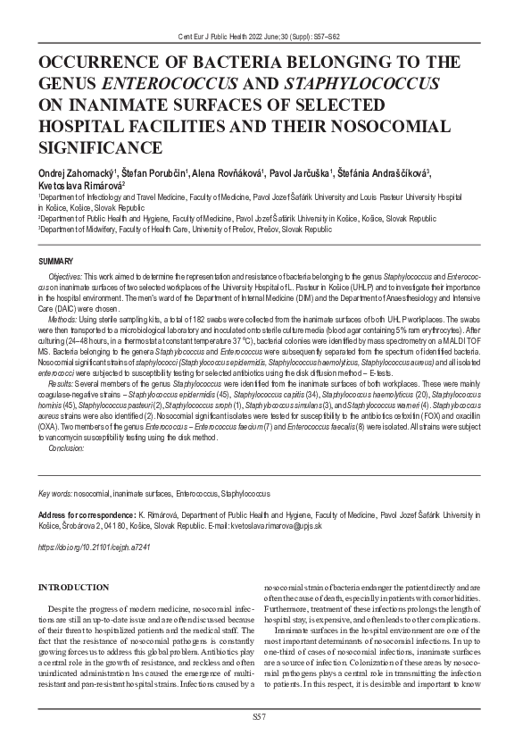 (PDF) Occurrence of bacteria belonging to the genus Enterococcus and ...