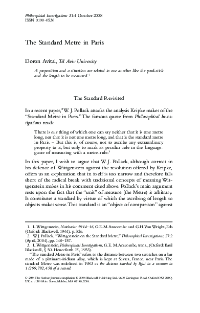 (PDF) The Standard Metre in Paris