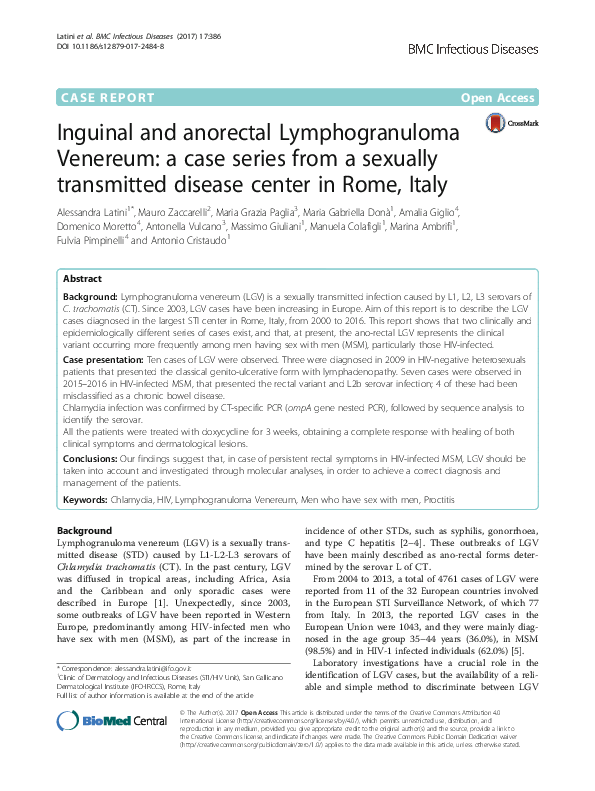(PDF) Inguinal and anorectal Lymphogranuloma Venereum: a case series ...