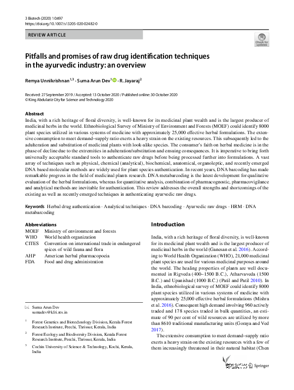 (PDF) Pitfalls and promises of raw drug identification techniques in ...