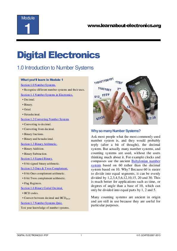(PDF) Digital Electronics Module 01