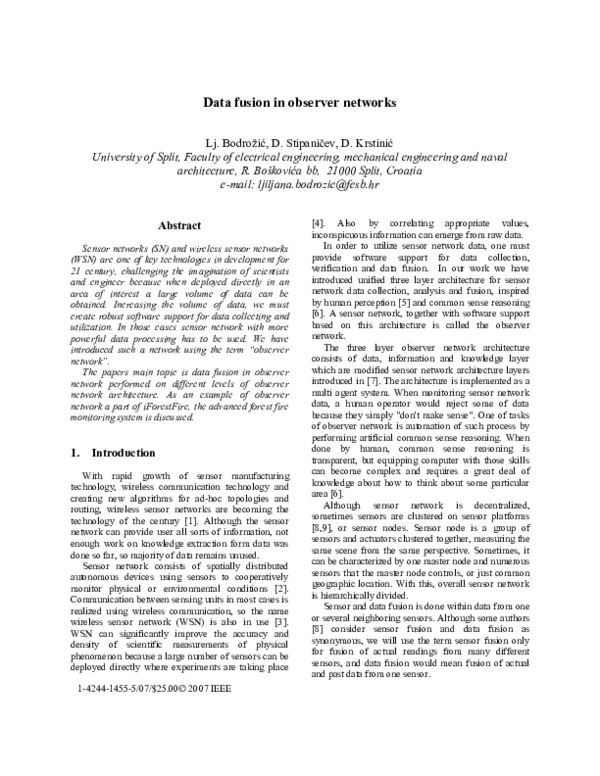 (PDF) Data fusion in observer networks