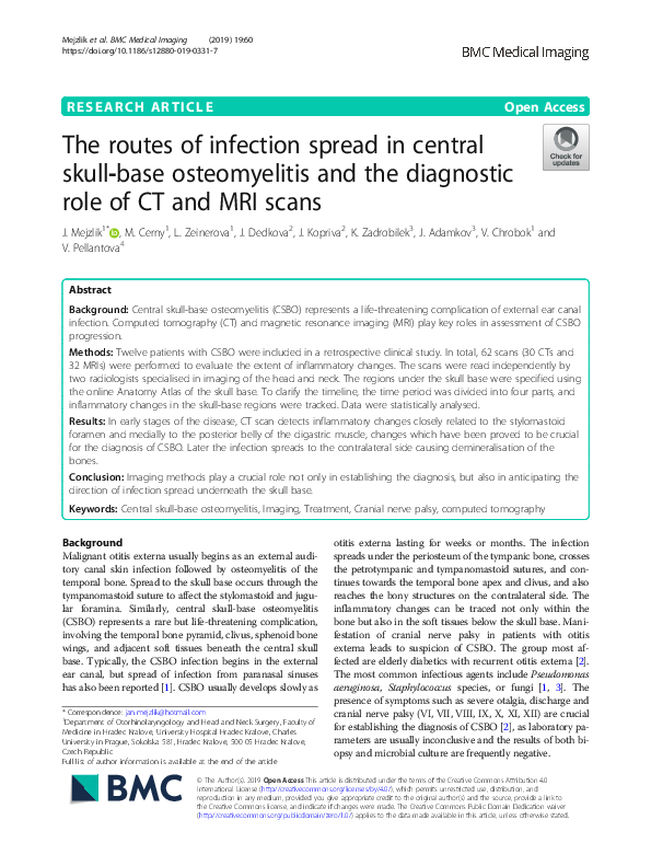 (PDF) The routes of infection spread in central skull-base ...