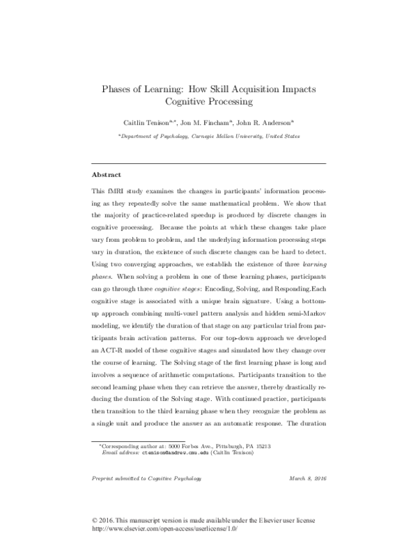 (PDF) Phases of learning: How skill acquisition impacts cognitive ...
