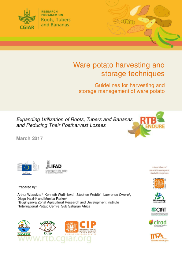 (PDF) Ware potato harvesting and storage techniques: guidelines for harvesting and storage ...