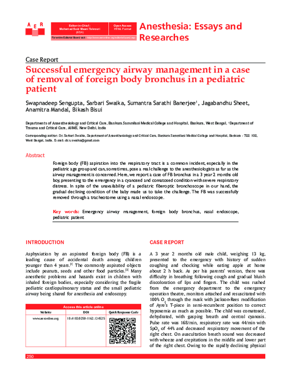 (PDF) Successful emergency airway management in a case of removal of ...