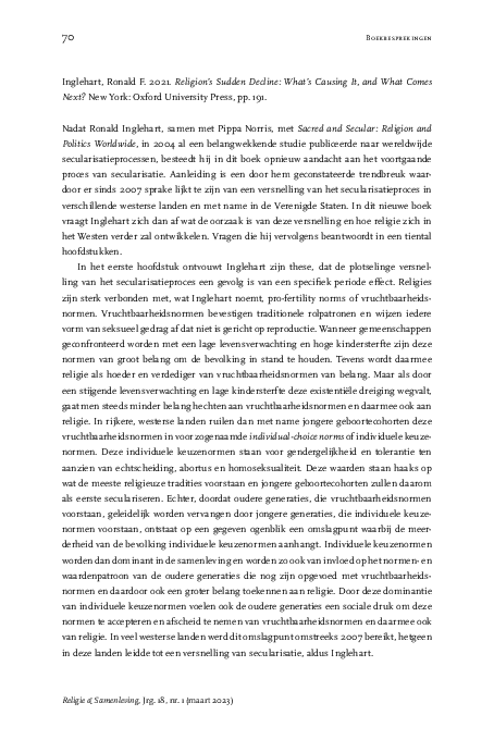 (PDF) Inglehart, Ronald F. 2021. Religion’s Sudden Decline: What’s ...