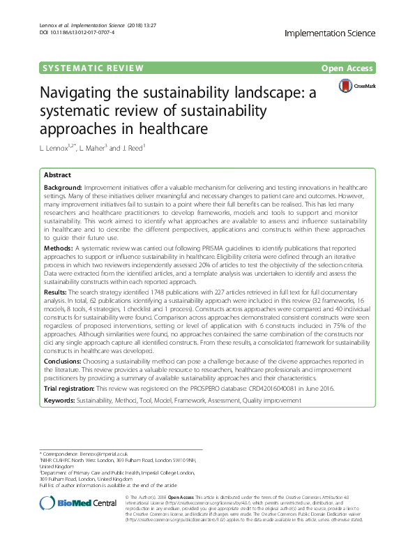 (PDF) Navigating the sustainability landscape: a systematic review of sustainability approaches ...
