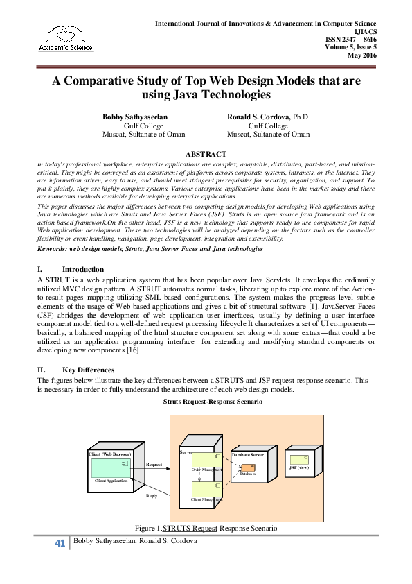 (PDF) A Comparative Study of Top Web Design Models that are using Java ...