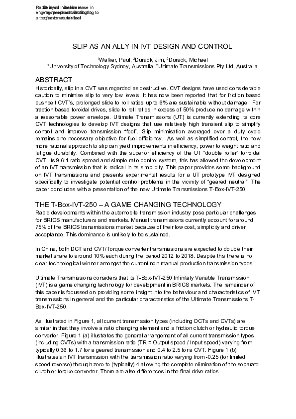 (DOC) Accepting slip as an ally in CVT design and control