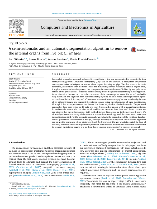 Pdf A Semi Automatic And An Automatic Segmentation Algorithm To