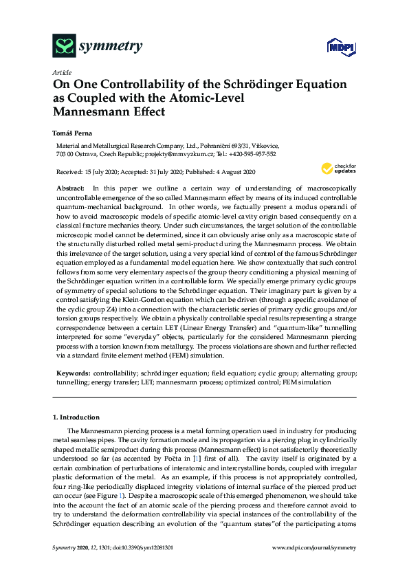 (PDF) On One Controllability of the Schrödinger Equation as Coupled ...