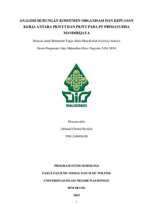 (PDF) ANALISIS HUBUNGAN KOMITMEN ORGANISASI DAN KEPUASAN KERJA ANTARA ...