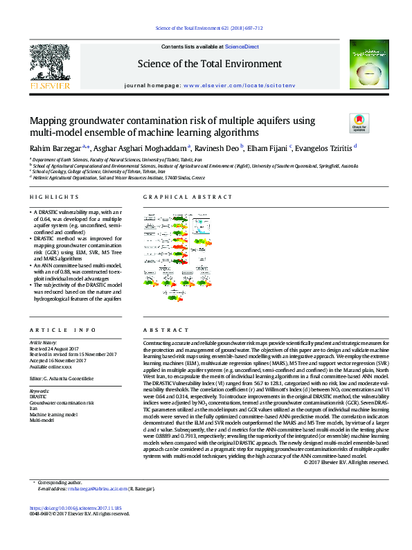 (PDF) Mapping groundwater contamination risk of multiple aquifers using multi-model ensemble of ...