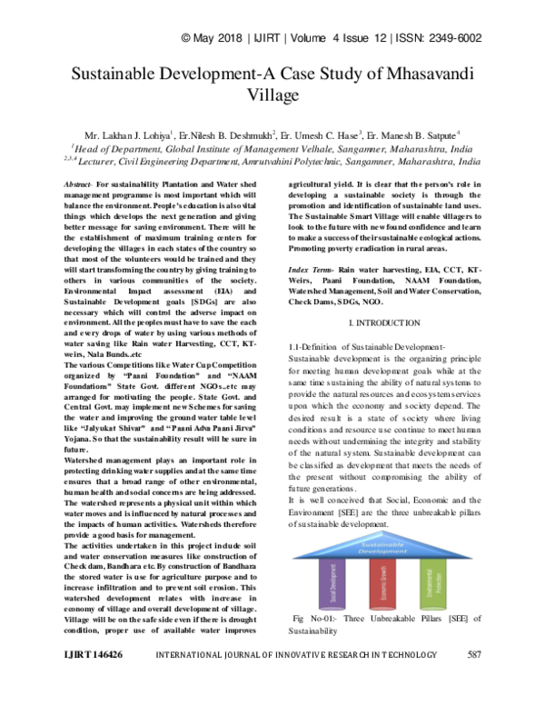 (PDF) Sustainable Development-A Case Study of Mhasavandi Village
