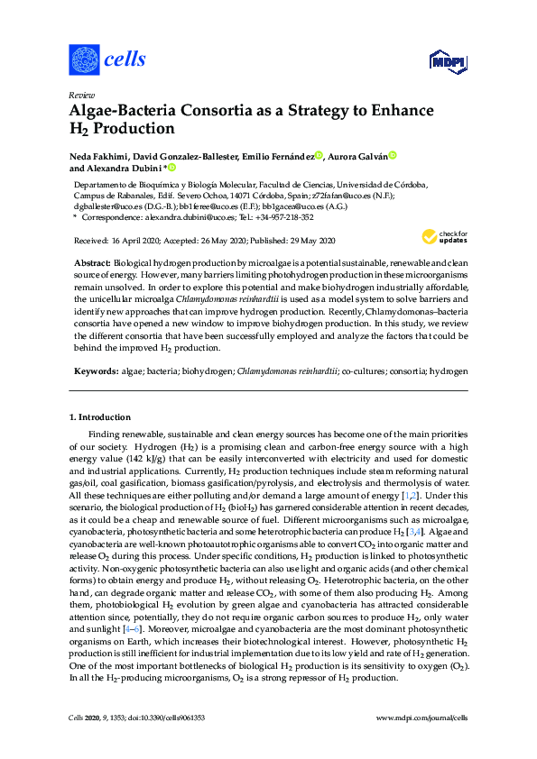 (PDF) Algae-Bacteria Consortia as a Strategy to Enhance H2 Production