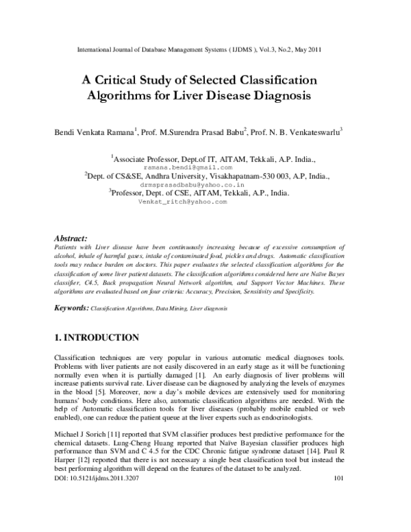 (PDF) A Critical Study of Selected Classification Algorithms for Dengue ... (PDF) A Critical Study of Selected Classification Algorithms for Dengue ...