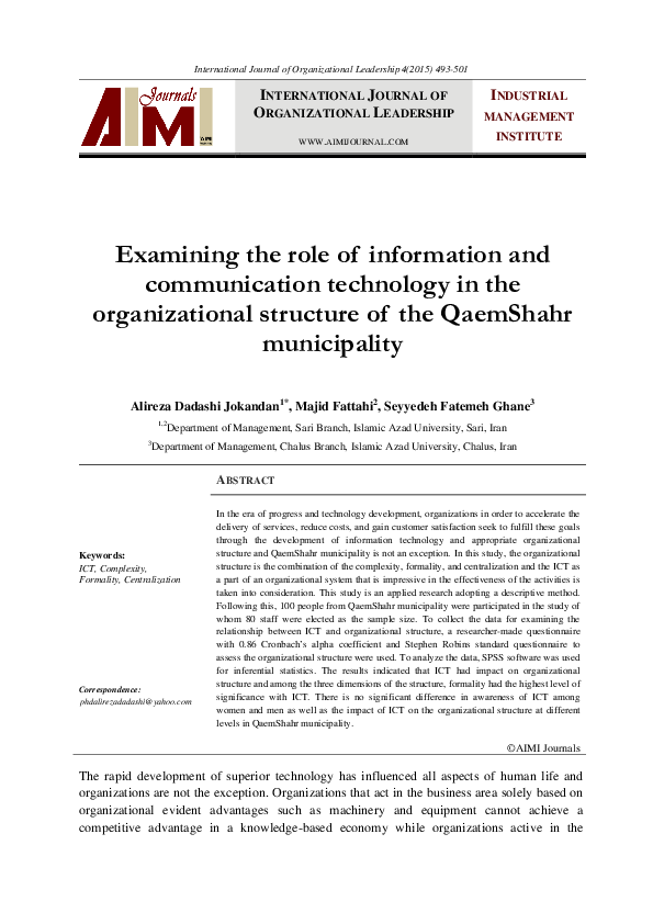 (PDF) Examining the role of information and communication technology in ...