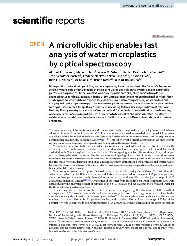 (PDF) A microfluidic chip enables fast analysis of water microplastics ...