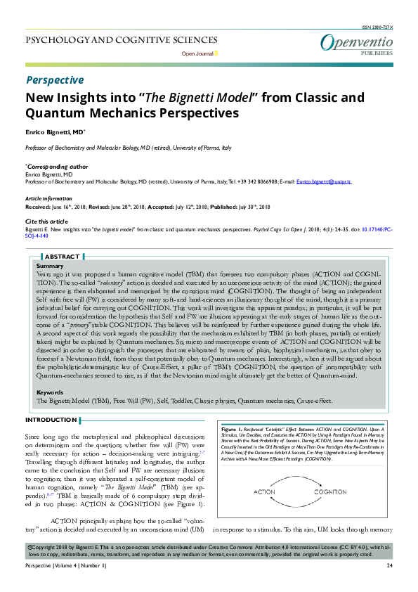 (PDF) New Insights into “The Bignetti Model” from Classic and Quantum Mechanics Perspectives ...