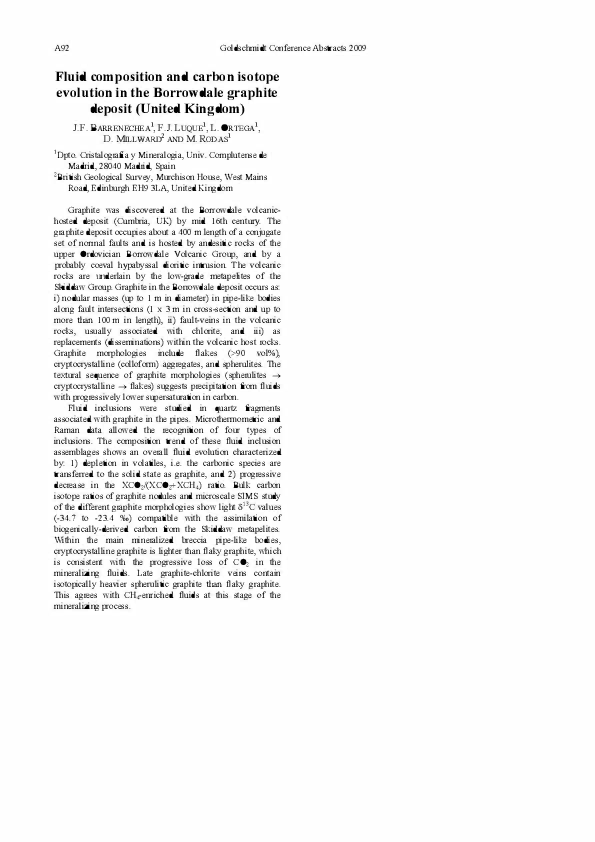 (PDF) Fluid composition and carbon isotopeevolution in the Borrowdale ...