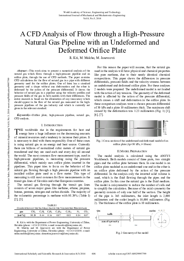 (PDF) A CFD Analysis of Flow through a High-Pressure Natural Gas ...