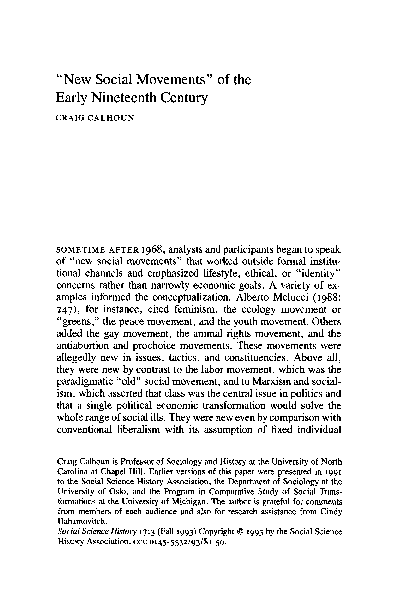 (PDF) New Social Movements of the Early Nineteenth Century